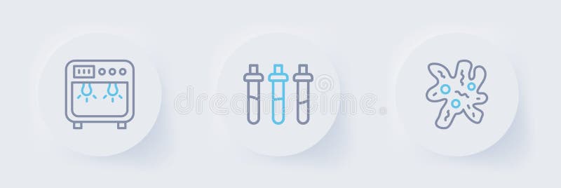 Set Line Cell, Reagent Bottle and Biosafety Box Icon. Vector Stock ...