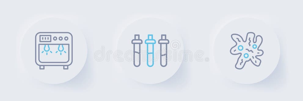 Set Line Cell, Reagent Bottle and Biosafety Box Icon. Vector Stock ...
