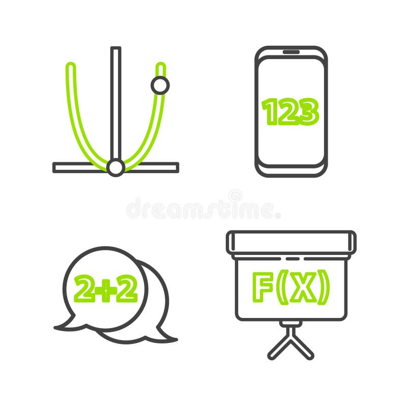 Set Line Chalkboard, Equation Solution, Mobile Calculator Interface and ...