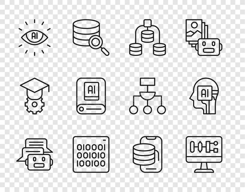 Set Line Chat Bot Algorithm Server Data Binary Code Artificial