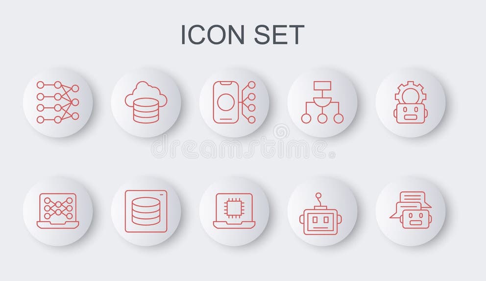 Set Line Chat Bot, Neural Network, Artificial Intelligence Robot, Cloud Database, Server, Data ...