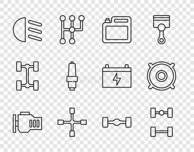 Set Line Check Engine, Chassis Car, Canister for Motor Oil, Wheel ... Set Line Check Engine, Chassis Car, Canister for Motor Oil, Wheel ...