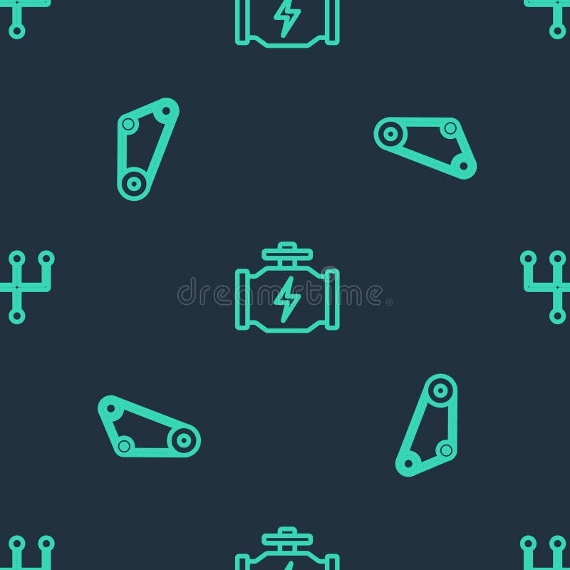 Set Line Check Engine, Timing Belt Kit and Gear Shifter on Seamless ...