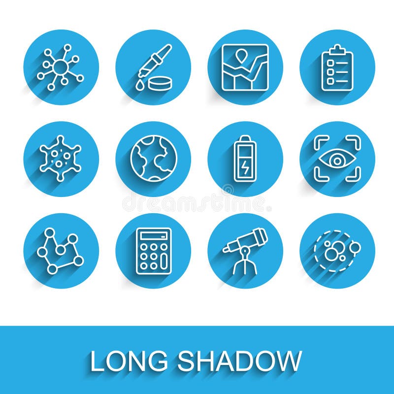 Set Line Chemical Formula, Calculator, Molecule, Telescope, Atom, Earth ...