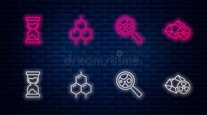 Set Line Chemical Formula, Microorganisms Under Magnifier, Old ... Set Line Chemical Formula, Microorganisms Under Magnifier, Old ...