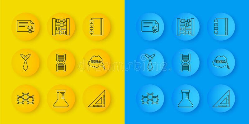 Set Line Chemical Formula, Tie, DNA Symbol, Triangular Ruler, Idea ... Set Line Chemical Formula, Tie, DNA Symbol, Triangular Ruler, Idea ...