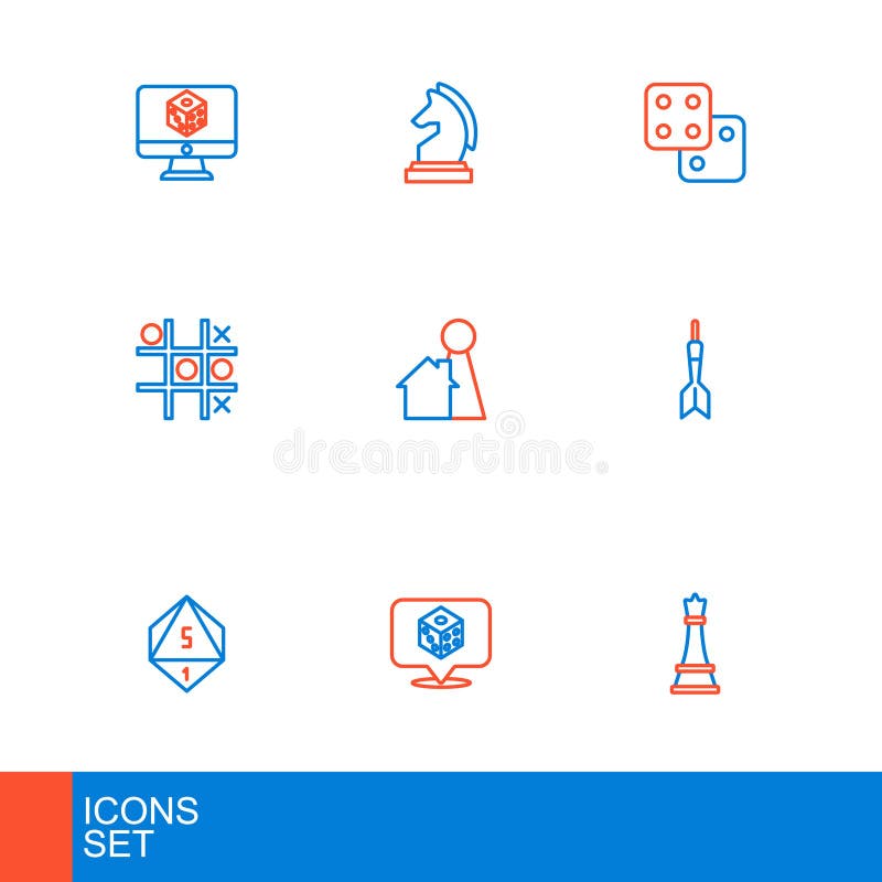 Set Line Chess, Game Dice, Dart Arrow, Tic Tac Toe Game, Chip for Board ...