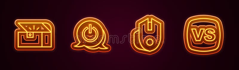 Set Line Chest for Game, Power Button, Computer Mouse and VS Versus ...