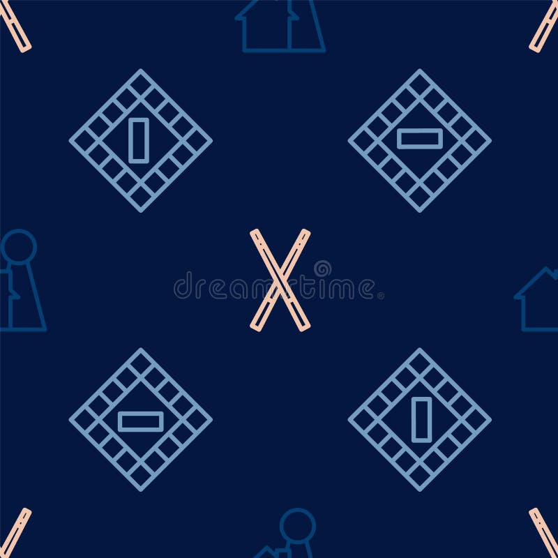 Set Line Chip for Board Game, Board and Crossed Billiard Cues on ...