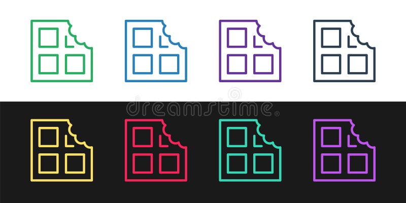 Chocolate Bar Icon Black White Line Stock Illustrations – 1,165 ...