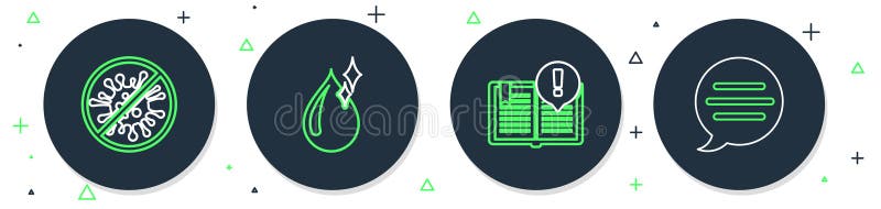 Set Line Clean Water Drop, Interesting Facts, Stop Virus, Bacteria and ...