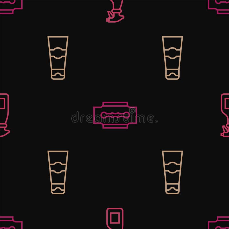 Set Line Cleaning Spray Bottle, Tube of Toothpaste and Blade Razor on ...