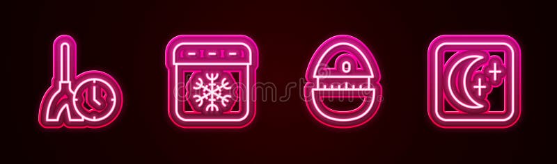 Set Line Cleaning Time, Calendar Winter, Kitchen Timer and Moon and ...