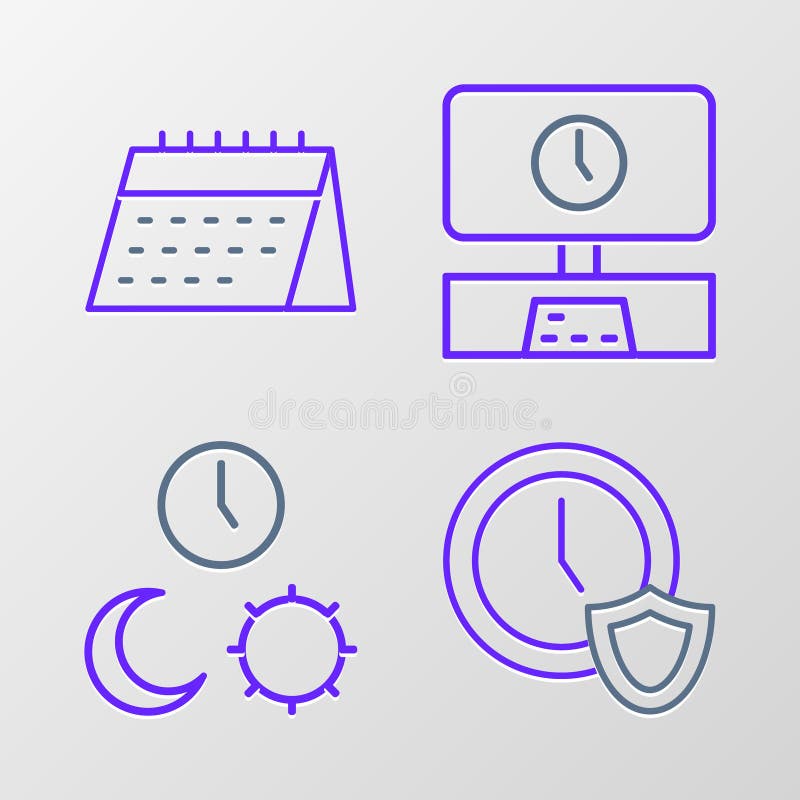 Set Line Clock with Shield, Day and Night Time, Smart Tv and Calendar ...