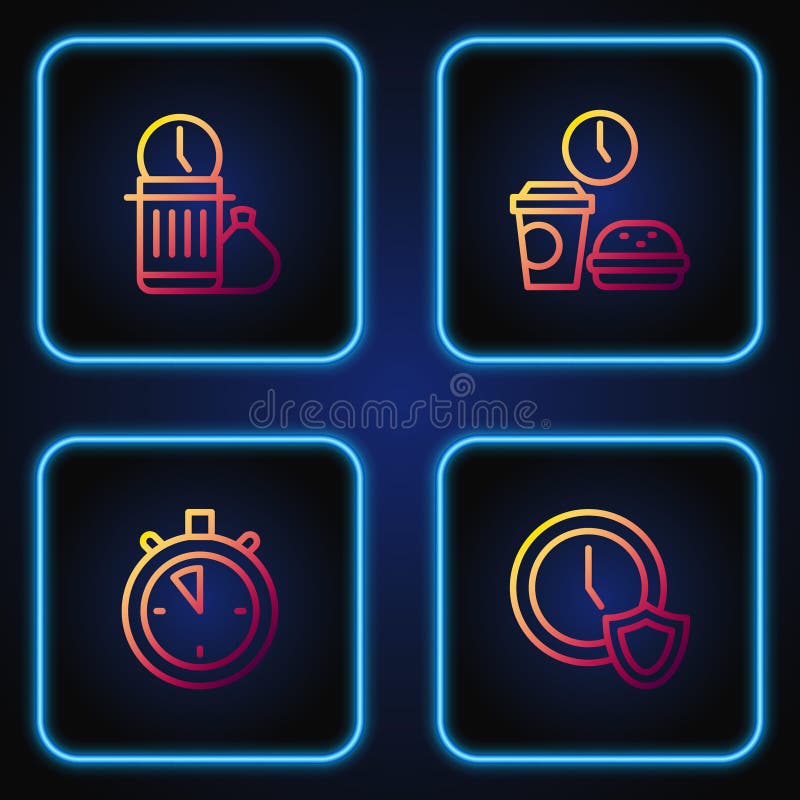 Set Line Clock with Shield, Stopwatch, Waste of Time and Fast Food ...