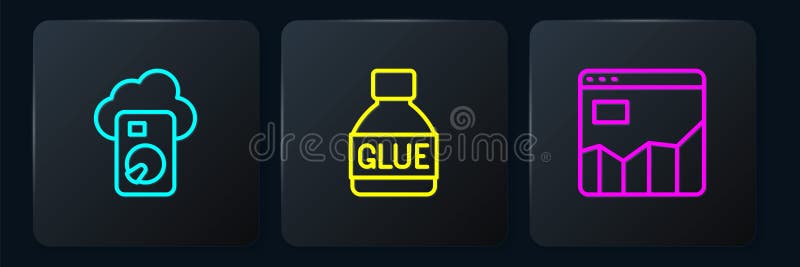 Set Line Cloud Database, Graph Chart Infographic and Glue. Black Square ... Set Line Cloud Database, Graph Chart Infographic and Glue. Black Square ...