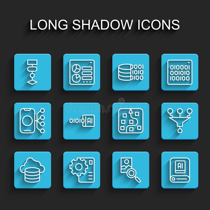 Set Line Cloud Database Neural Network Algorithm Photo Retouching Artificial Intelligence Ai
