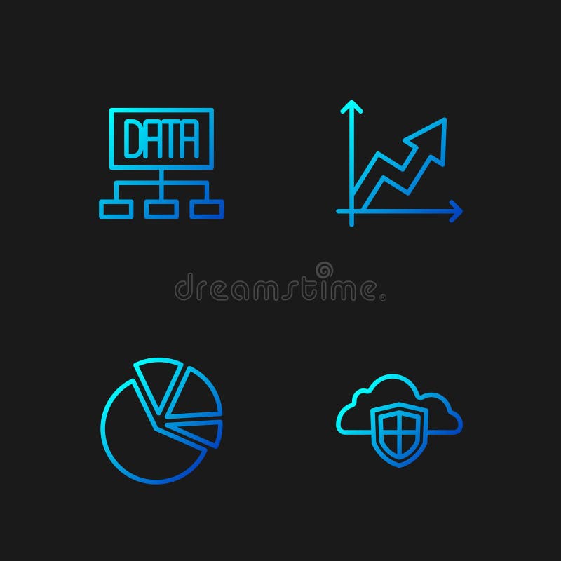 Set Line Cloud and Shield, Pie Chart Infographic, Data Analysis and ... Set Line Cloud and Shield, Pie Chart Infographic, Data Analysis and ...