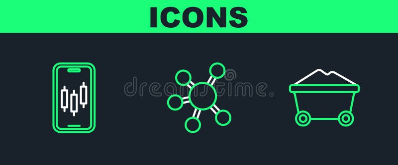 Set Line Coal Mine Trolley, Mobile Stock Trading and Project Team Base ...