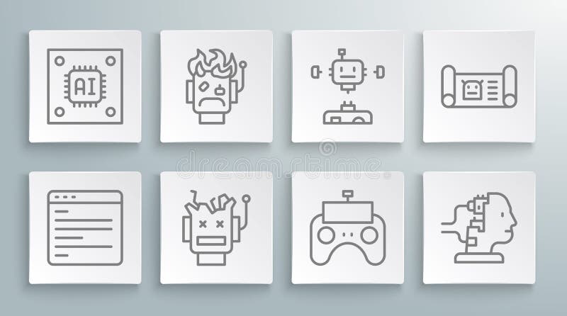 Set Line Computer Api Interface, Robot Burned Out, Broken Robot, Remote ... Set Line Computer Api Interface, Robot Burned Out, Broken Robot, Remote ...