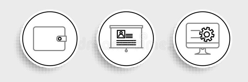 Set Line Computer Monitor with Graph Chart, Wallet and Board Resume ... Set Line Computer Monitor with Graph Chart, Wallet and Board Resume ...