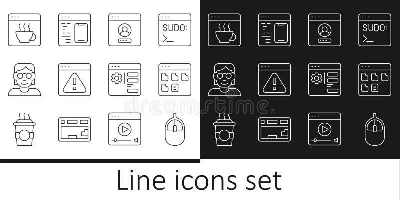 Set Line Computer Mouse, Browser Files, Create Account Screen, with ... Set Line Computer Mouse, Browser Files, Create Account Screen, with ...