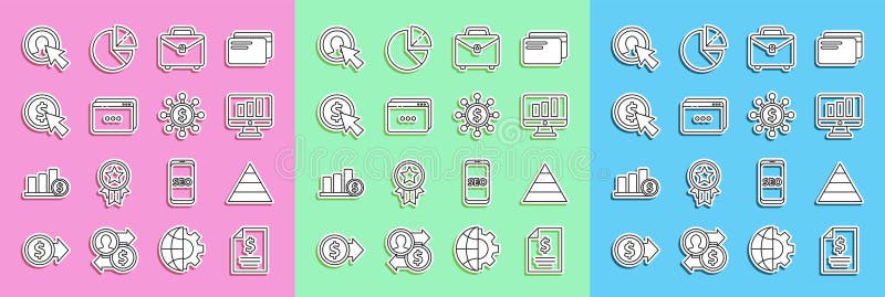 Set Line Contract Money, Pyramid Chart Infographics, Monitor with ... Set Line Contract Money, Pyramid Chart Infographics, Monitor with ...