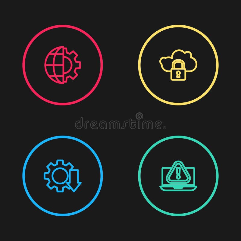 Set Line Cost Reduction, Laptop with Exclamation Mark, Cloud Computing ... Set Line Cost Reduction, Laptop with Exclamation Mark, Cloud Computing ...