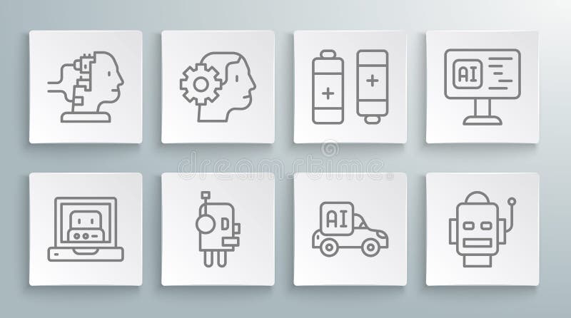 Set Line Creating Robot, Humanoid, Robot, Autonomous Smart Car, Battery ... Set Line Creating Robot, Humanoid, Robot, Autonomous Smart Car, Battery ...