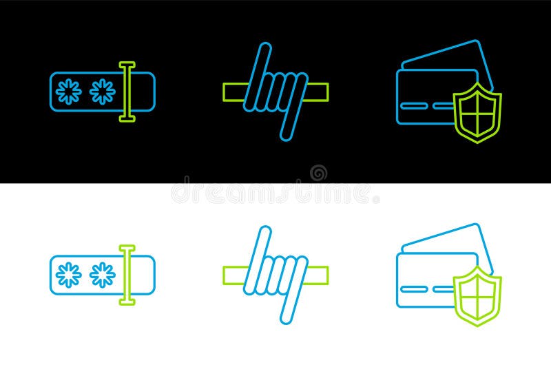 Set Line Credit Card with Shield, Password Protection and Barbed Wire ...