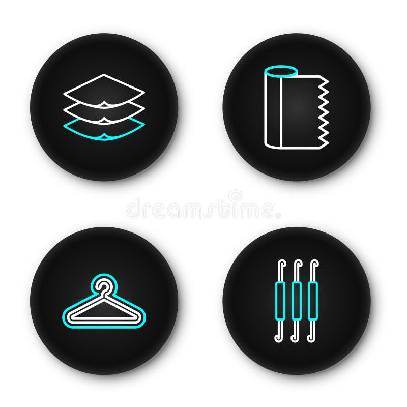 Set Line Crochet Hook, Hanger Wardrobe, Textile Fabric Roll and Layers ...