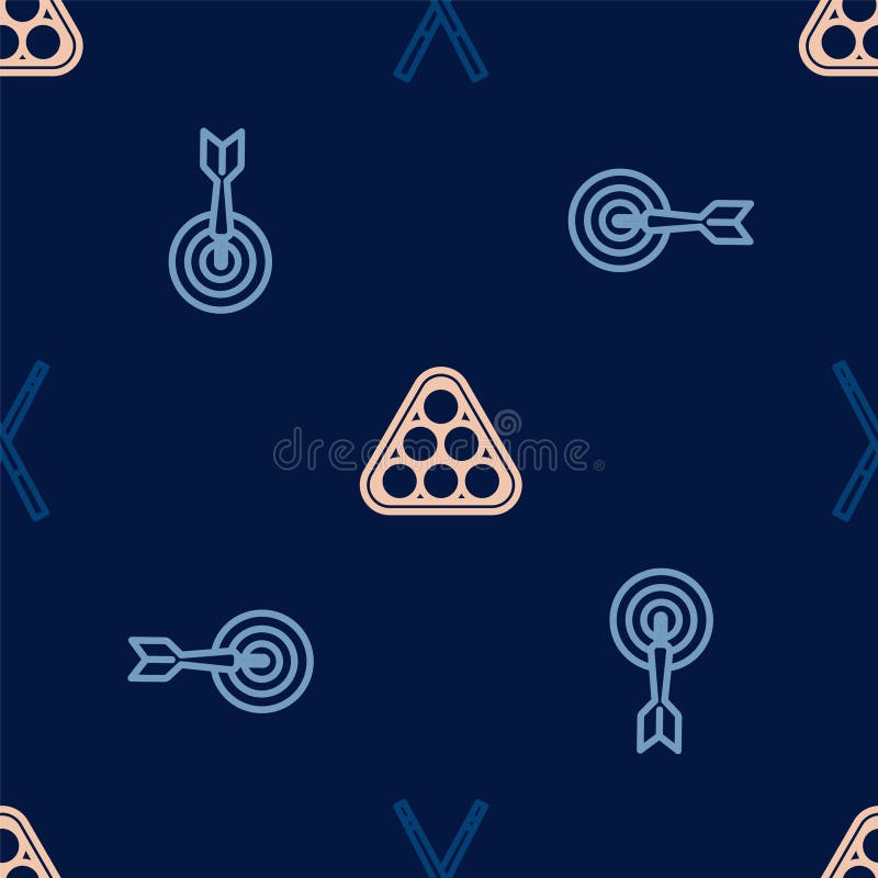 Set Line Crossed Billiard Cues, Classic Dart Board and Arrow and ... Set Line Crossed Billiard Cues, Classic Dart Board and Arrow and ...
