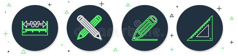 Set Line Crossed Pencil, Pencil and Line, Measuring Height Length and ... Set Line Crossed Pencil, Pencil and Line, Measuring Height Length and ...