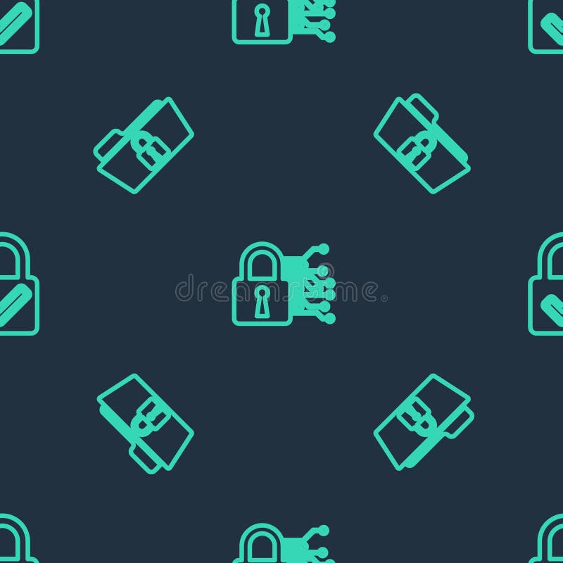 Set Line Cyber Security, Folder and Lock and Lock Check Mark on ... Set Line Cyber Security, Folder and Lock and Lock Check Mark on ...
