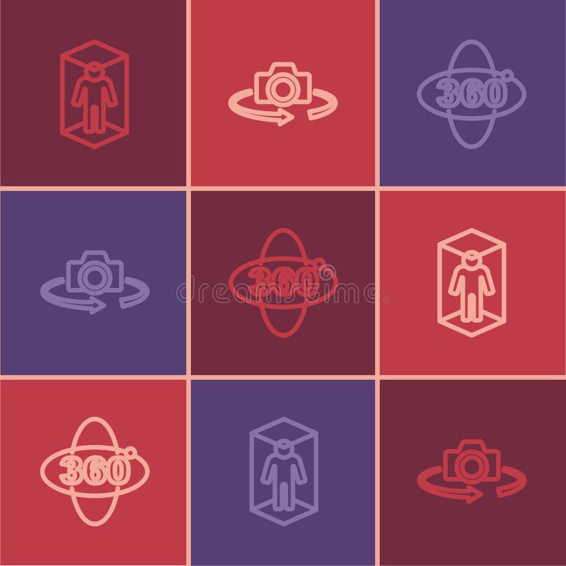 Set Line 3d Modeling, 360 Degree View and Icon. Vector Stock Vector ... Set Line 3d Modeling, 360 Degree View and Icon. Vector Stock Vector ...