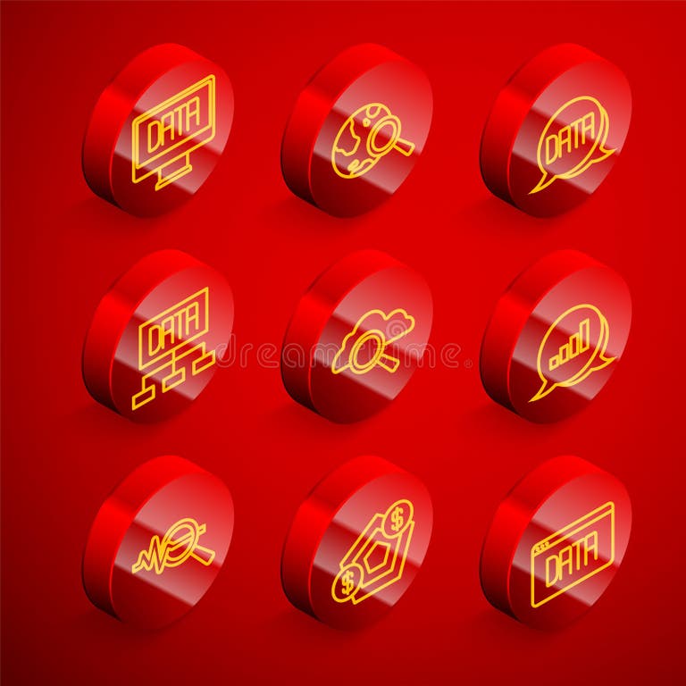 Set Line Data Analysis, Search Globe, Cloud Computing, Pie Chart Infographic, Data and Financial ...