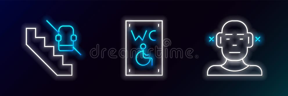 Set Line Deaf, Disabled Elevator and Separated Toilet for Disabled Icon ...