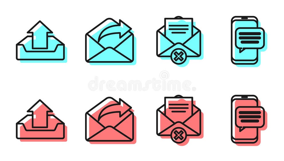 Set Line Delete Envelope, Upload Inbox, Outgoing Mail and Chat Messages Notification on Phone ...