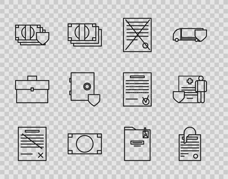 Set Line Delete File Document, File and Paper Clip, Stacks Money Cash ... Set Line Delete File Document, File and Paper Clip, Stacks Money Cash ...