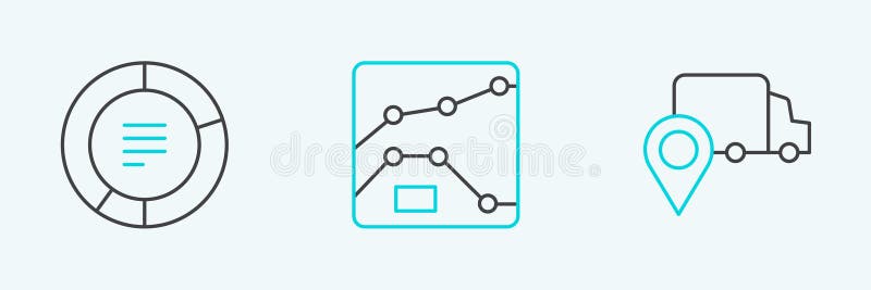 Set Line Delivery Tracking, Pie Chart Infographic and Graph, Chart ...