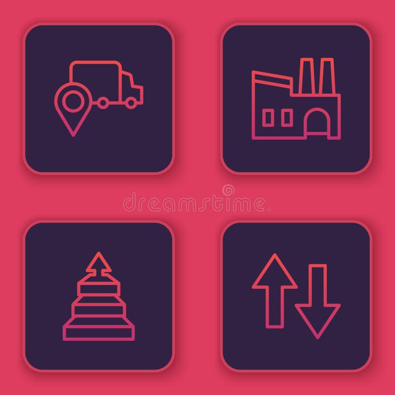 Set Line Delivery Tracking, Pyramid Chart Infographics, Factory and ... Set Line Delivery Tracking, Pyramid Chart Infographics, Factory and ...