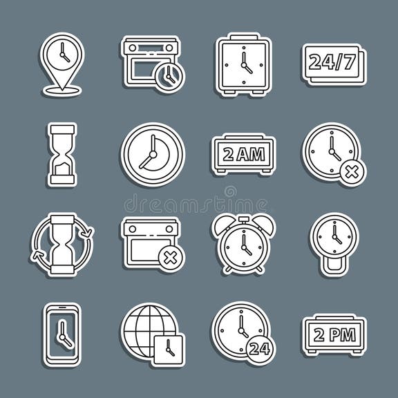 Set Line Digital Alarm Clock, Clock, Delete, Alarm, Old Hourglass ...