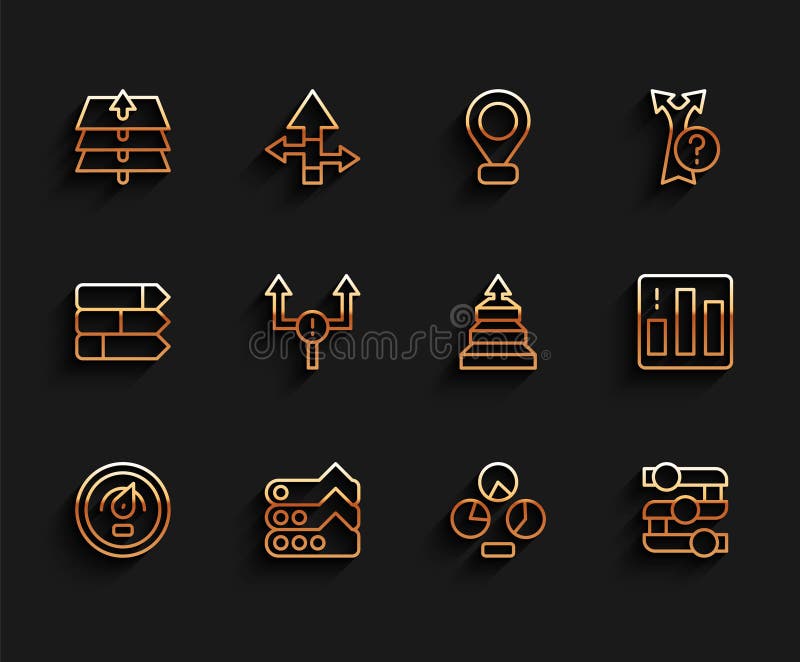 Set Line Digital Speed Meter, Graph, Chart, Diagram, Layers, Pie ...