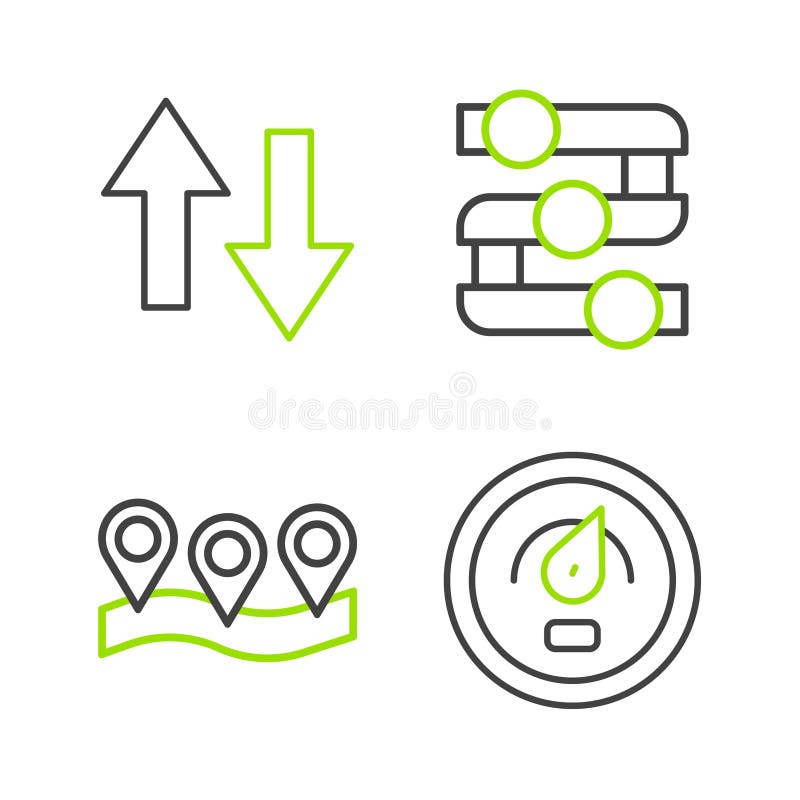Set Line Digital Speed Meter, Location, Graph, Chart, Diagram and Arrow ...
