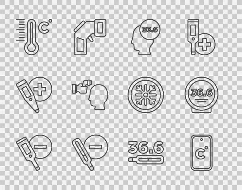 Set Line Digital Thermometer, Celsius, Medical, Meteorology, Checking ...