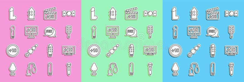 Set Line Vibrator Monitor With 18 Plus Content Spanking Paddle Movie
