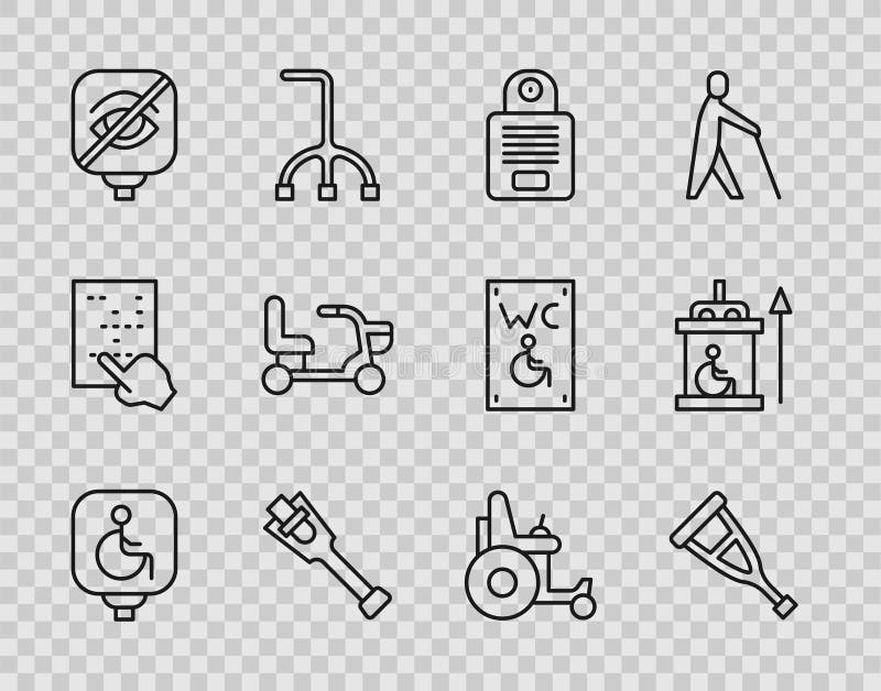 Set Line Disabled Wheelchair, Crutch or Crutches, Intercom, Prosthesis ...