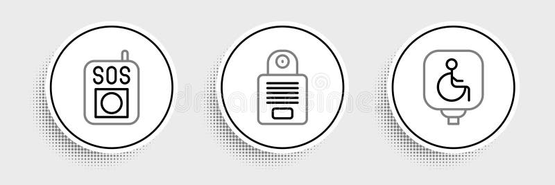 Set Line Disabled Wheelchair, Press the SOS Button and Intercom Icon ...