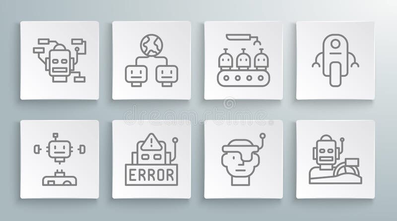 Set Line Disassembled Robot, Artificial Intelligence, Error, Smart ... Set Line Disassembled Robot, Artificial Intelligence, Error, Smart ...