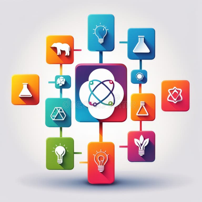 Set Line Dna Symbol of the Idea, Atom, Symbol, Molecule and Atom Icon. Vector Stock Illustration ...